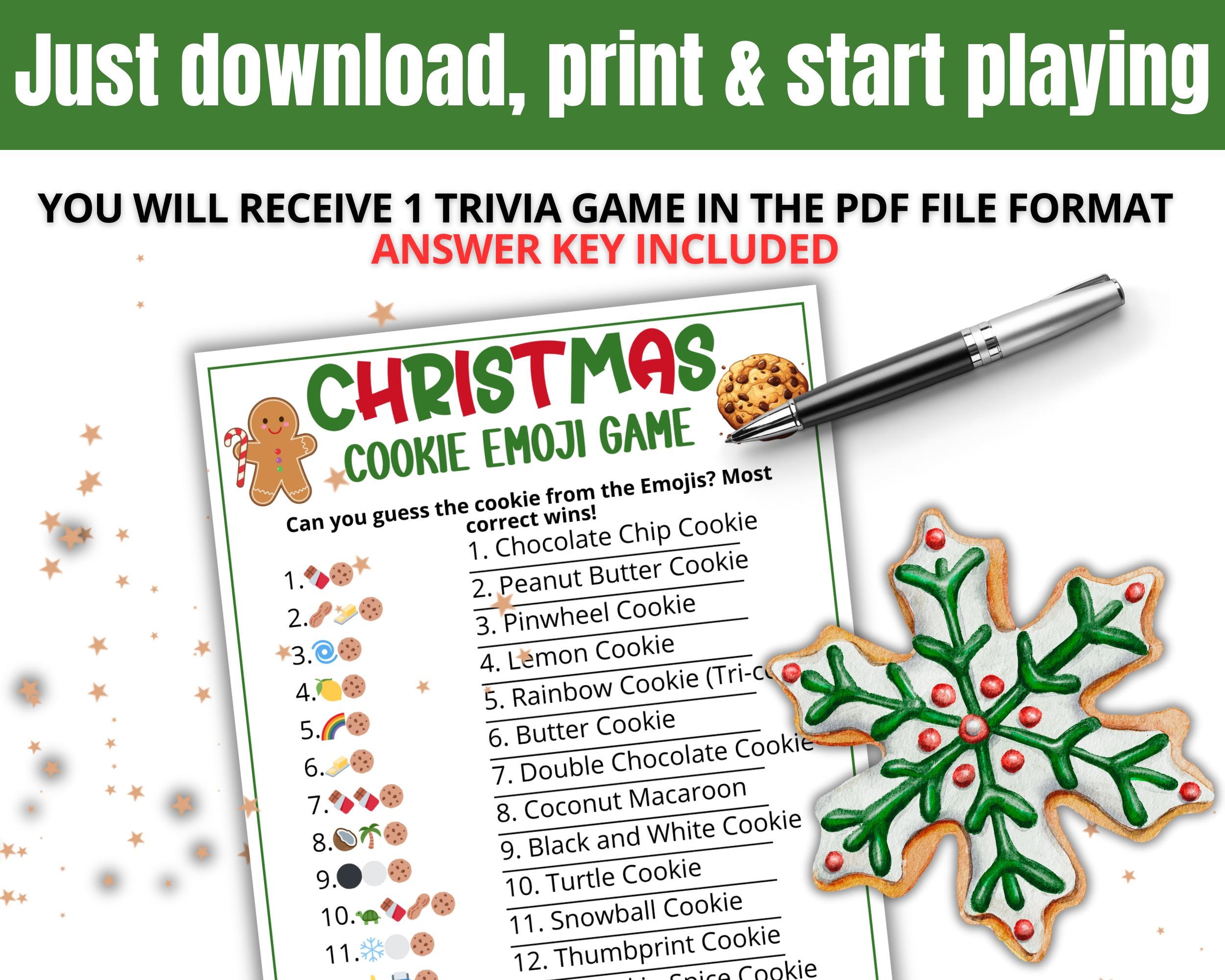 Christmas Cookie Emoji Game, Xmas Emoji Cookie Game, Christmas Cookie ...