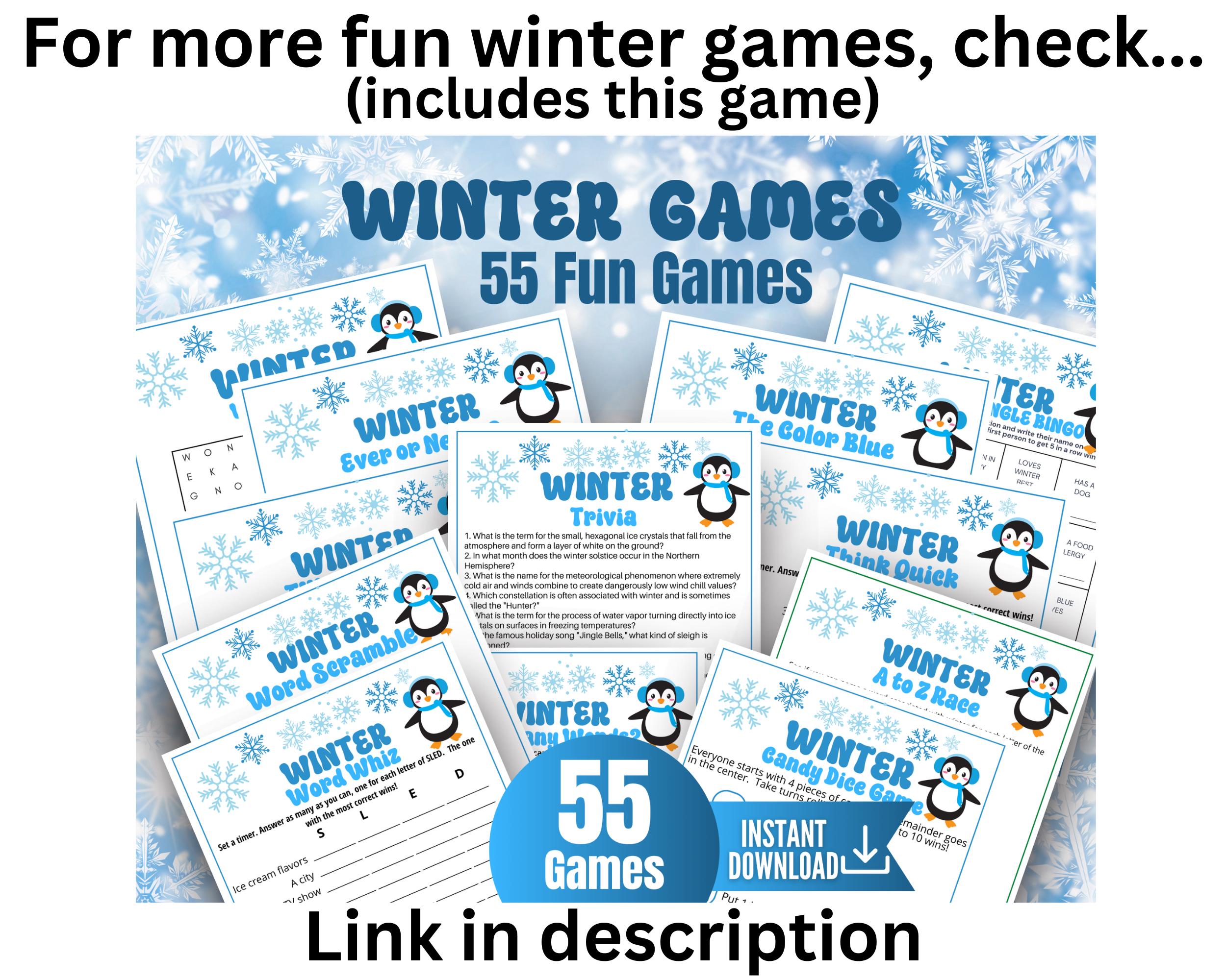 Winter Trivia Game, Winter Solstice Holiday Game, Winter Party Game ...