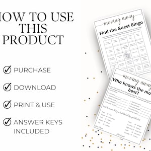 Going Away Party Games - Farewell Party Bundle, Moving Party Printable ...