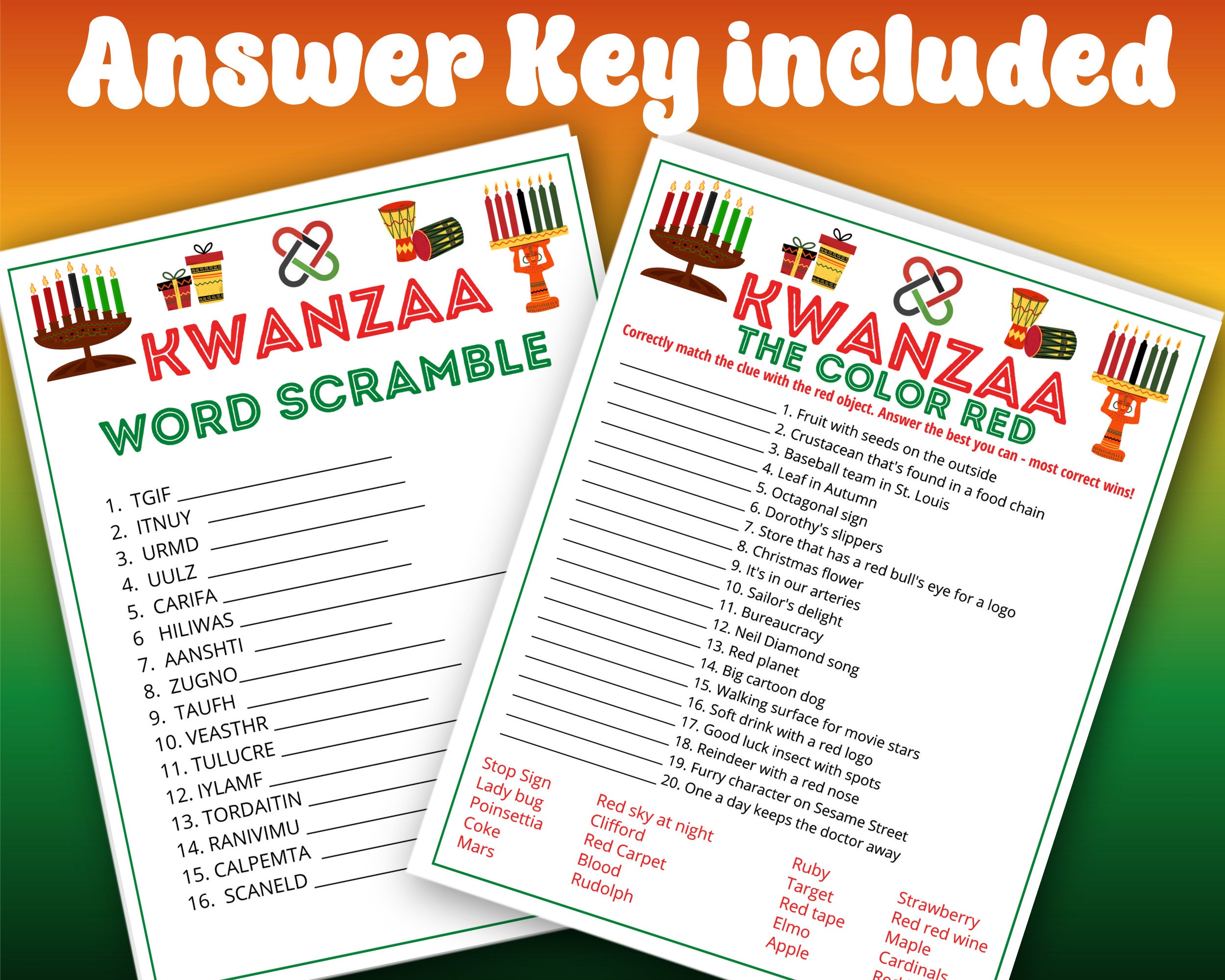 Kwanzaa Game Bundle, Kwanzaa Party Games, Kwanzaa Holiday Trivia ...