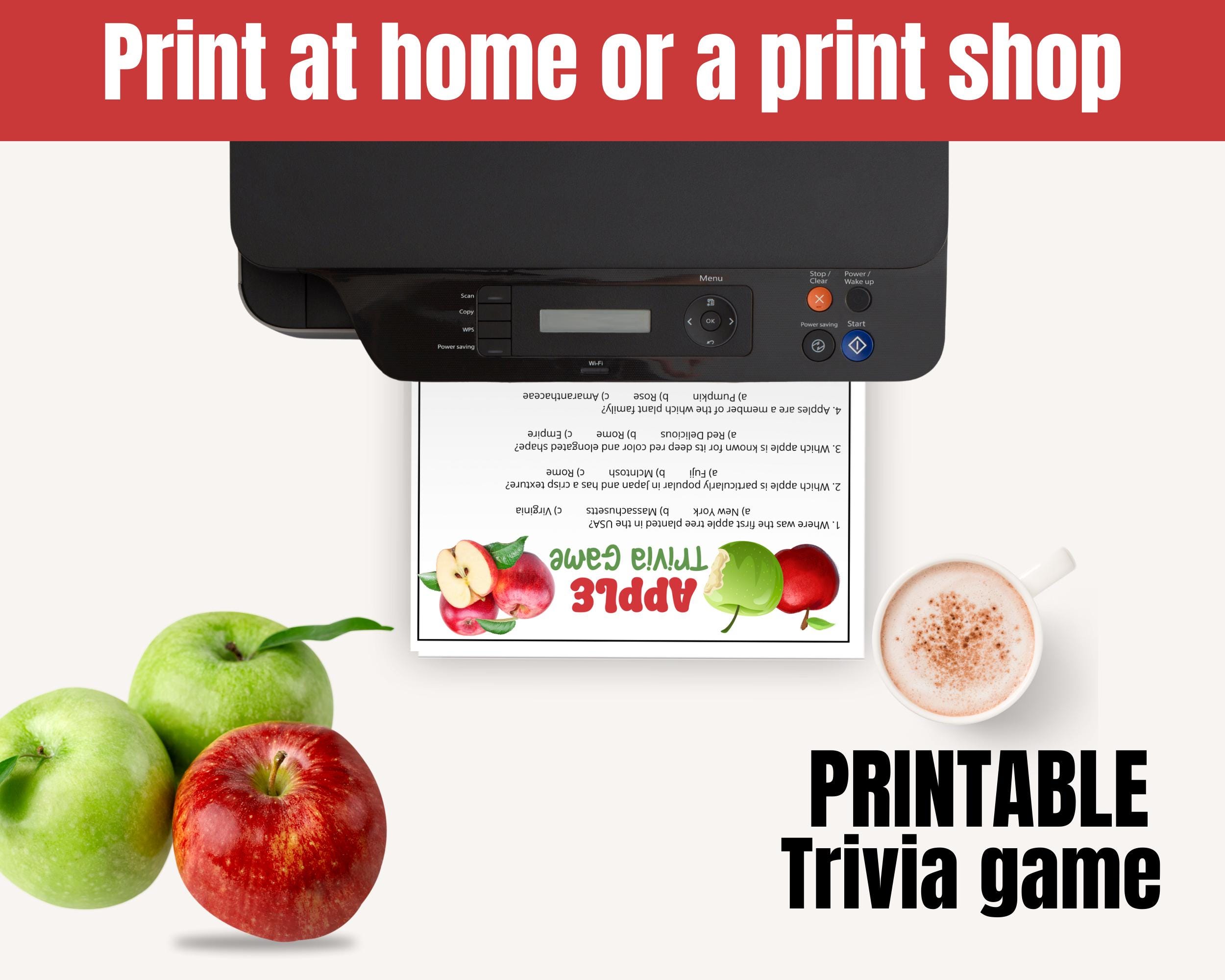 Apple Trivia Game, Fall Trivia Game, Halloween Party Game, Autumn ...