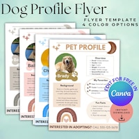 Editable Dog Adoption Flyer Template | Pink & Turquoise Pet Rehoming ...