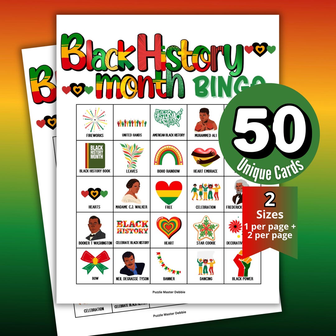 Black History Month Bingo Game, Black Culture Party, African Heritage ...