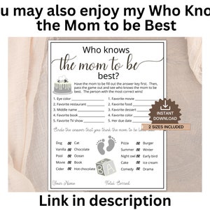 Who Knows the Dad to Be Best, Printable Baby Shower Game, Who Knows ...