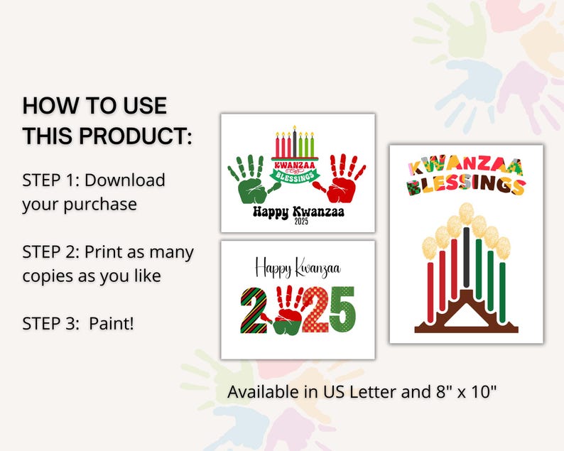 Kwanzaa Handprint Craft Bundle, Handprint Keepsake,daycare Activity ...