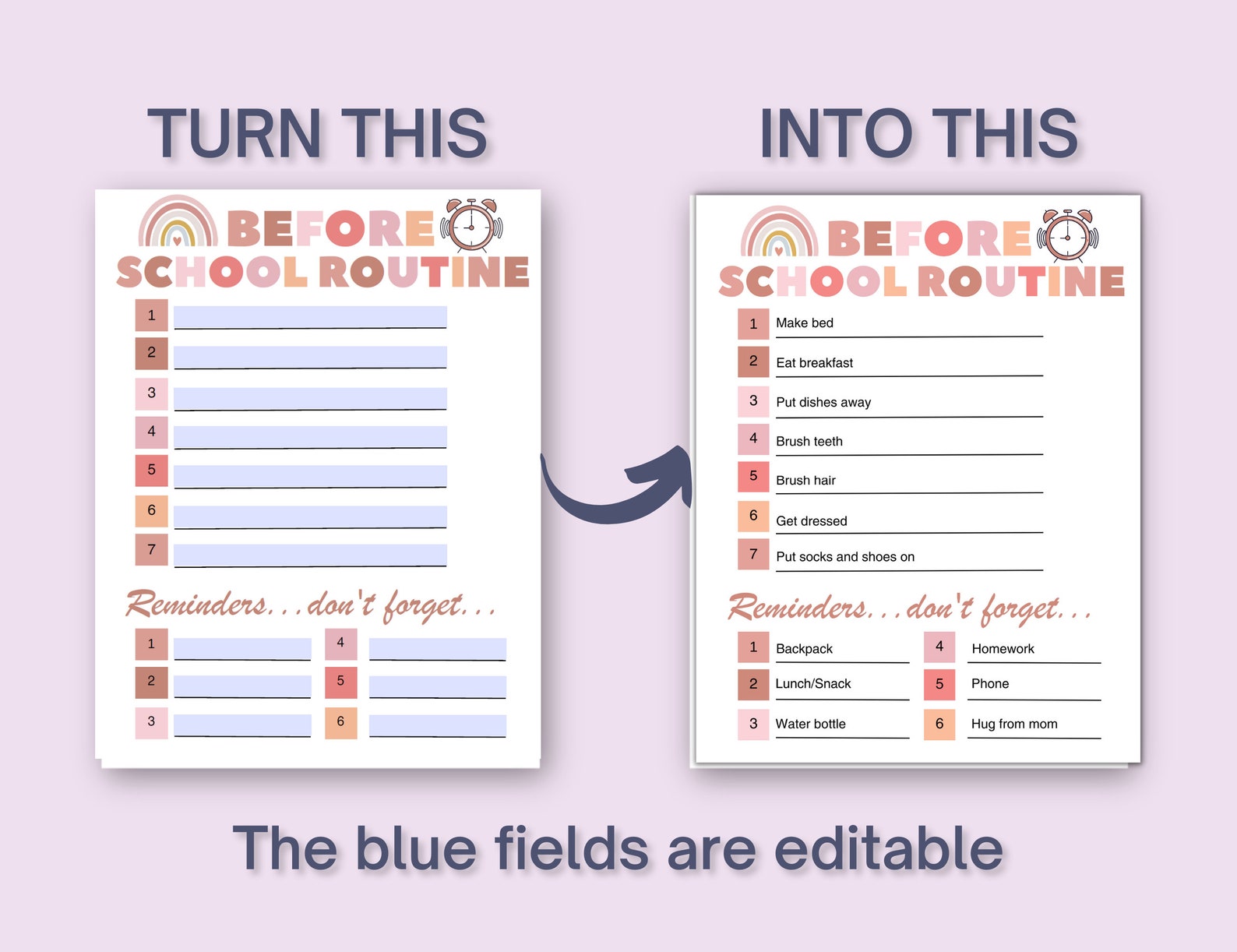 Editable School Planner Kids Printable, Back to School Bundle, Screen ...