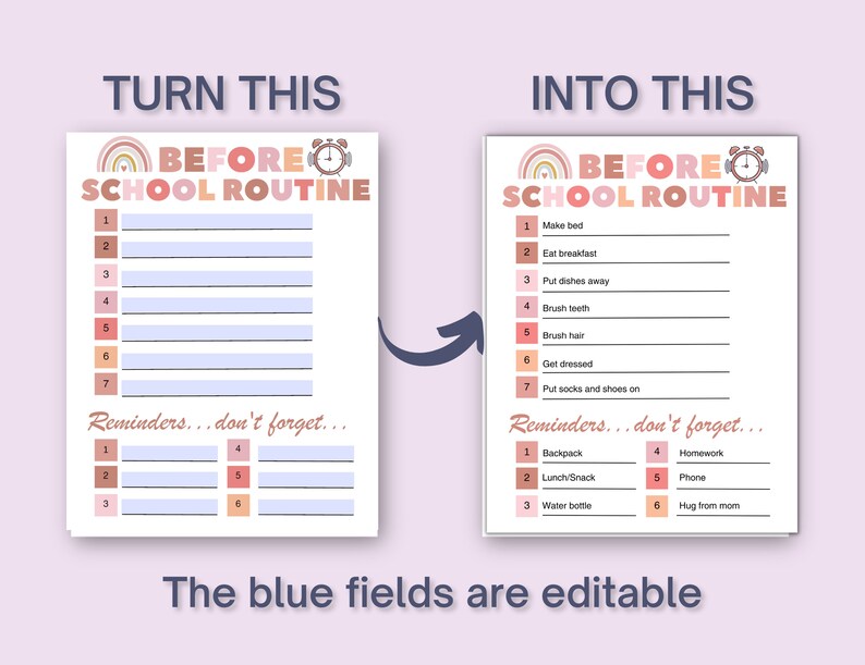 Editable School Planner Kids Printable Back to School Bundle - Etsy