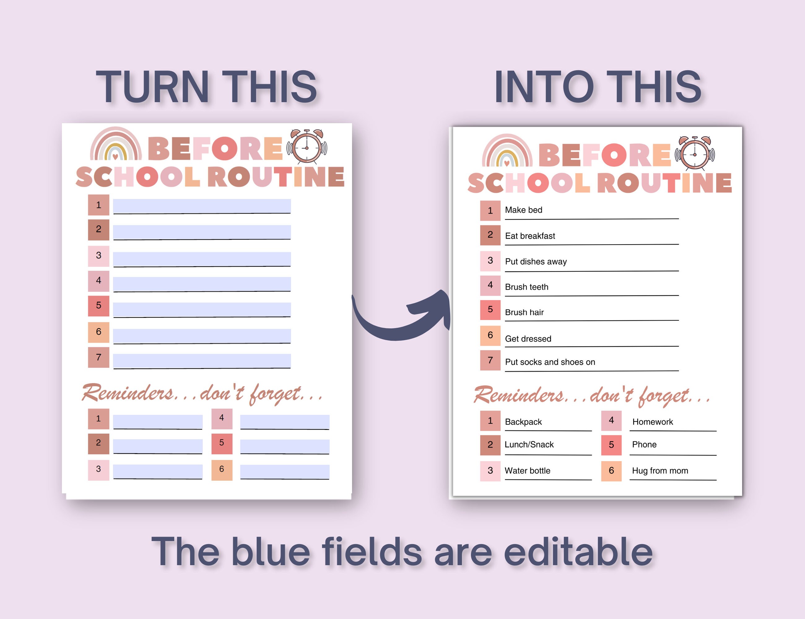 Editable School Planner Kids Printable Back to School Bundle - Etsy