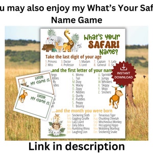 Safari Trivia Game, Printable Animal Game for Kids & Adults, Safari ...