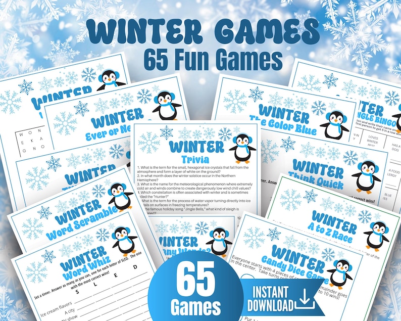 Winter Trivia Game Bundle, 65 Winter Solstice Holiday Games,winter ...