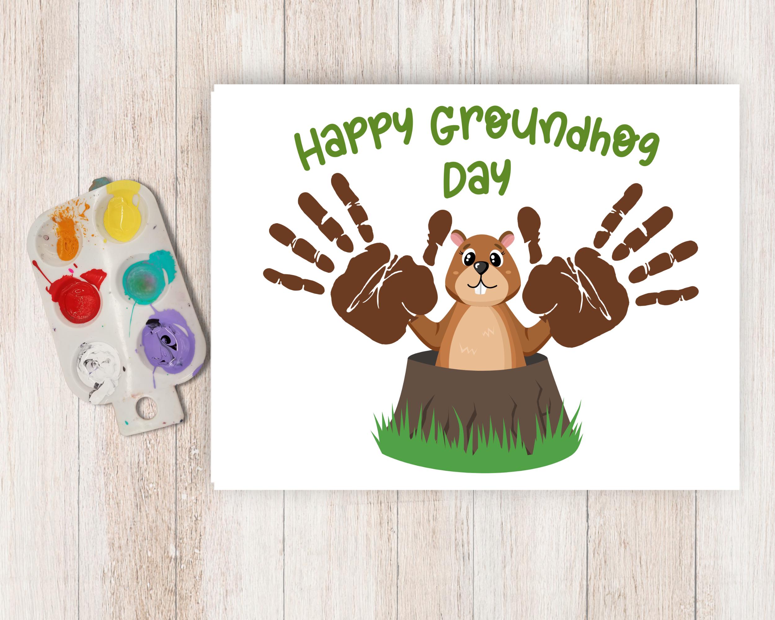 Groundhog Day Handprint Craft,handprint Keepsake, Daycare Activity ...