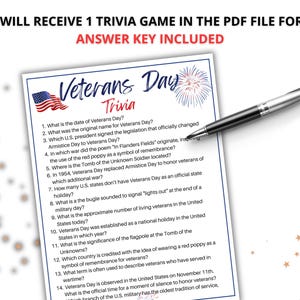 Veterans Day Trivia, Veterans Day Trivia Game, President's Day Trivia ...