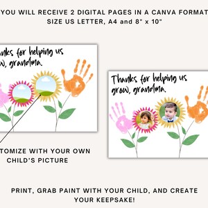 Editable Grandmother Handprint Craft, Flower Handprint Art With Kid ...