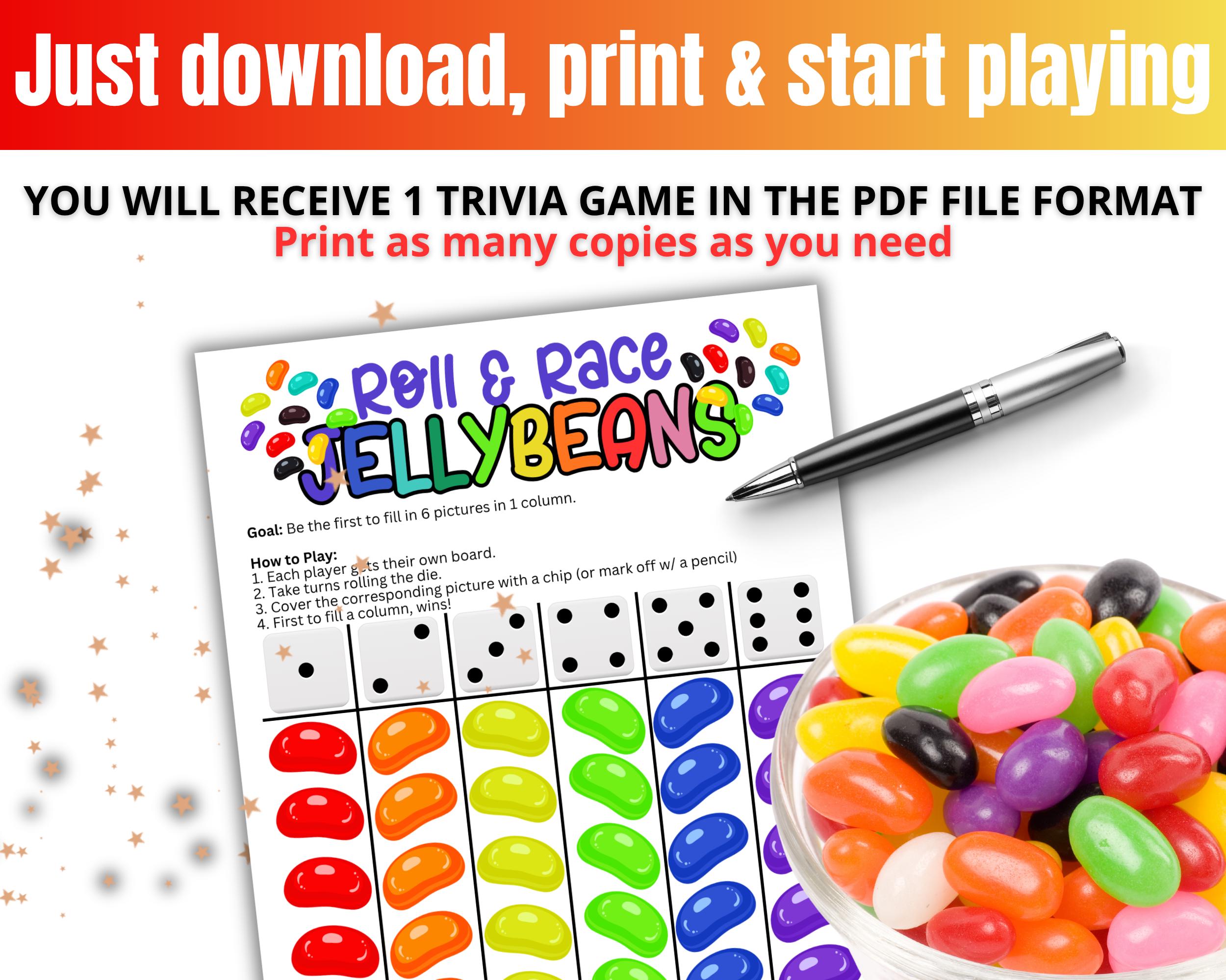 Jellybean Roll and Race Game,easter Party Game, Jelly Bean Dice Game ...