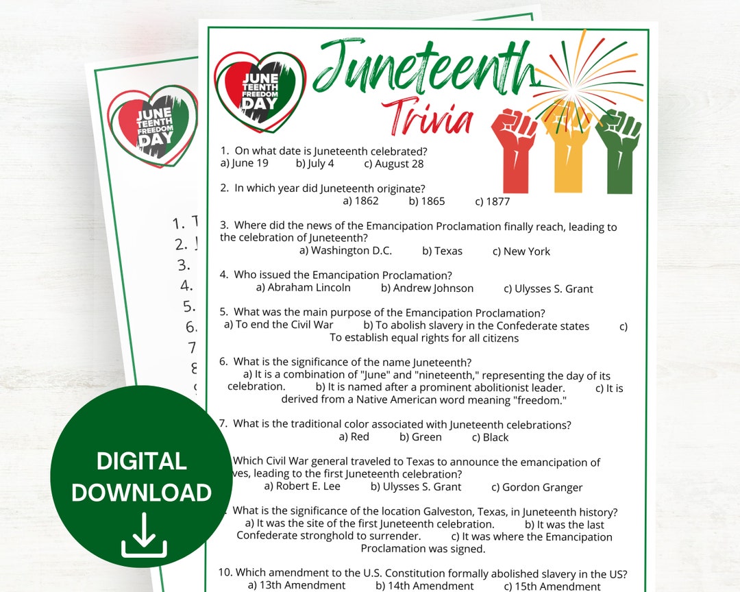 Juneteenth Trivia Game, Juneteenth Game, Classroom Activities ...