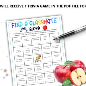 Back to School Bingo, Classmate Bingo, Getting to Know You Kids, First ...