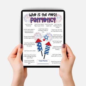 Who is the Most Patriotic, July 4th Game, Labor Day Trivia Game ...