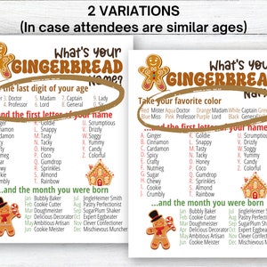 What's Your Gingerbread Name Game WITH NAMETAGS + SIGN, Gingerbread ...