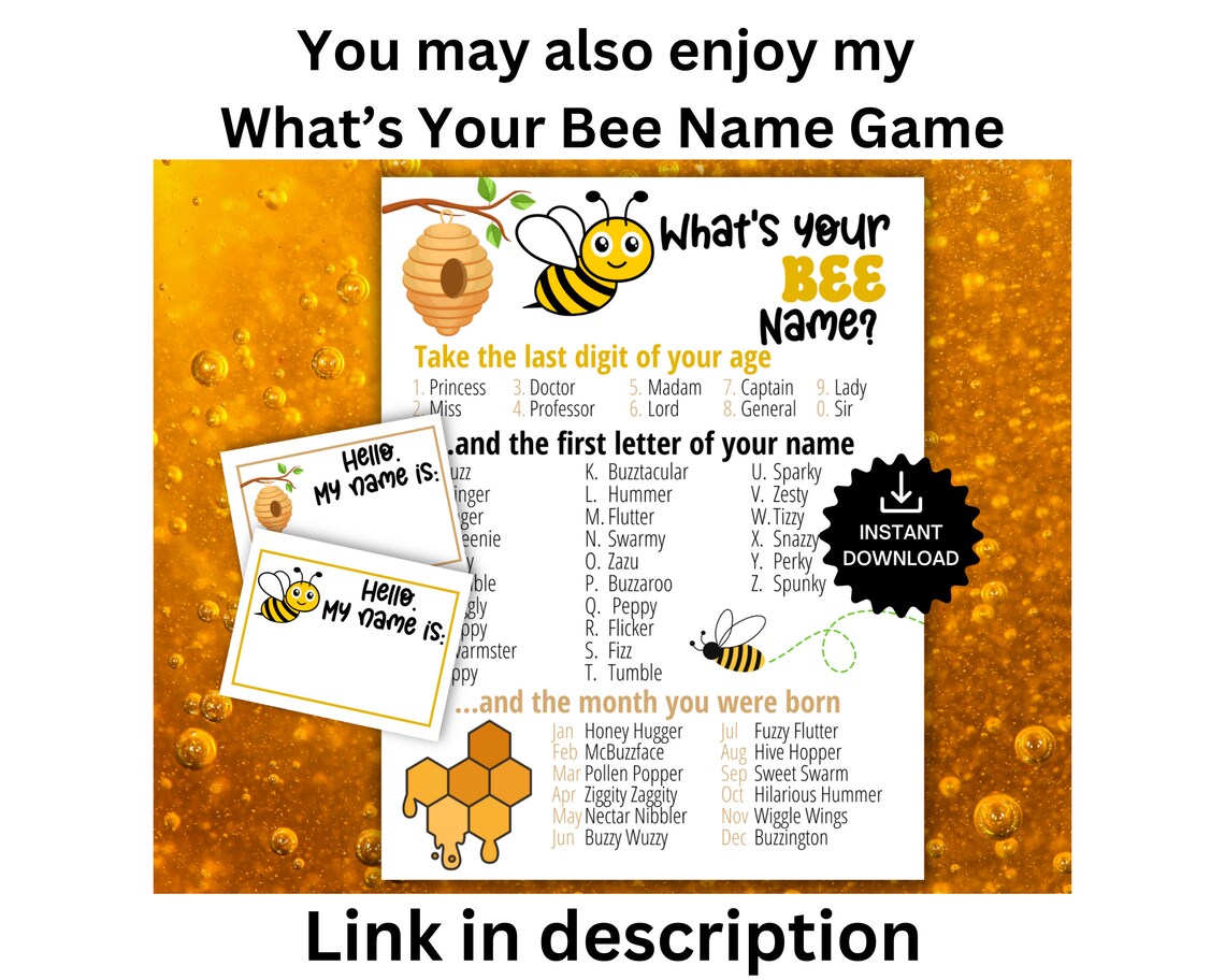 Bee Trivia Game,printable Honey Bee Game for Kids & Adults, What Will ...