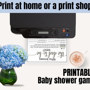 Who Knows the Dad to Be Best, Printable Baby Shower Game, Who Knows ...