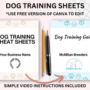 Editable Dog Training Cheat Sheets for Breeders, Dog Training Handbook ...