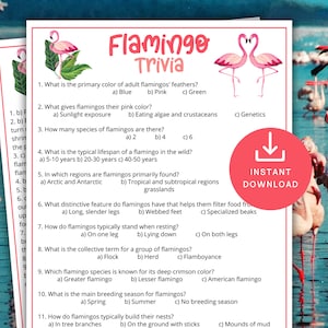 Flamingo Trivia Game, Printable Flamingo Game for Kids & Adults ...