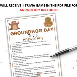 Groundhog Day Trivia, Printable Groundhog Day Game for Kids, Classroom ...