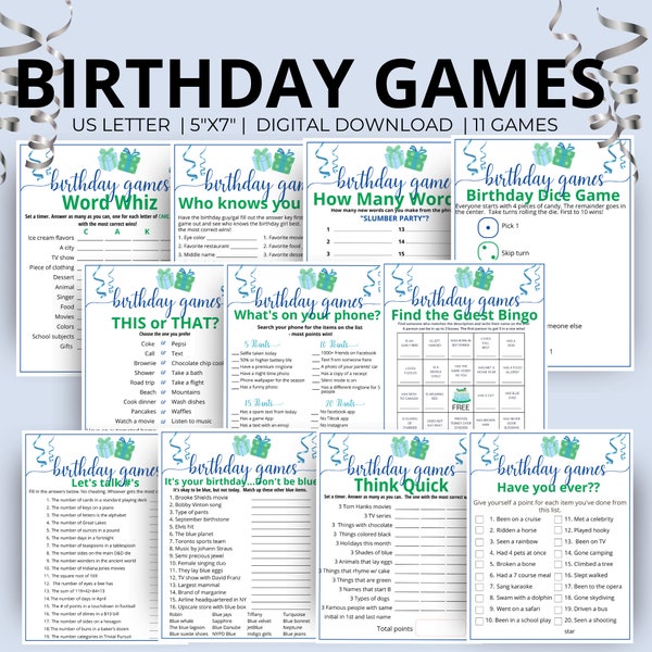 Birthday Party Games - Etsy