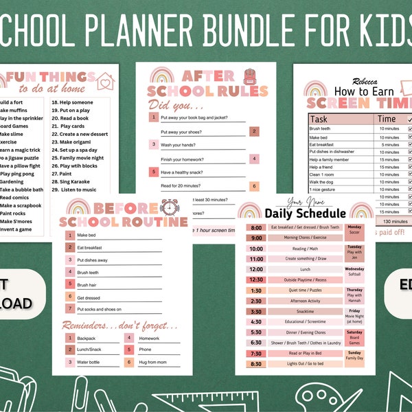 After School Chart for Kids - Etsy