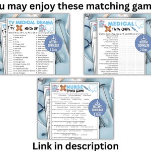 Medical Think Quick Trivia Game,doctor Nurse Appreciation Week,medical ...