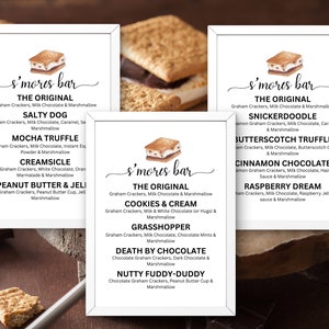 Editable S'mores Bar Menu, Printable Smores Bar Sign, S'mores Station ...