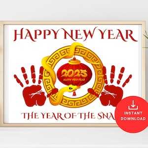 Lunar New Year Handprint Craft, Chinese New Year Handprint Art, Year of ...