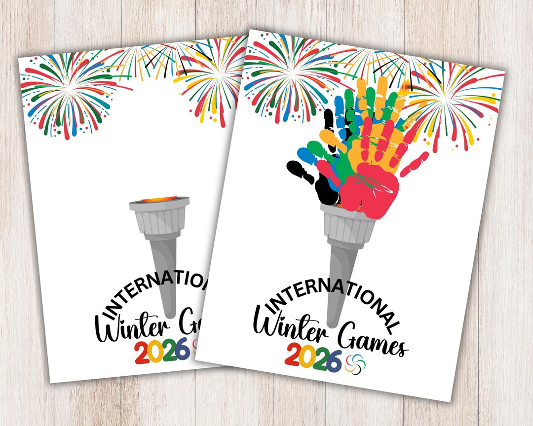 2026 Winter Games Handprint Art,international Gold Medal Games Keepsake ...