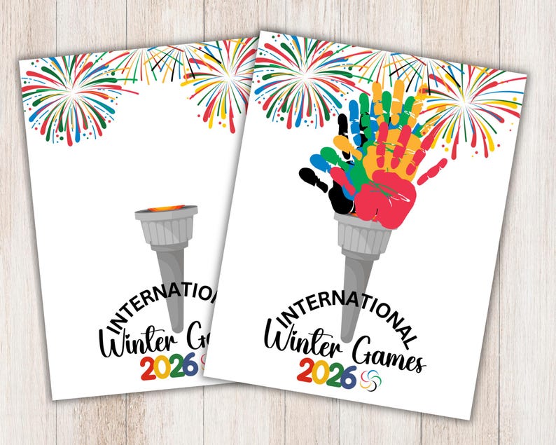 2026 Winter Games Handprint Art,international Gold Medal Games Keepsake ...