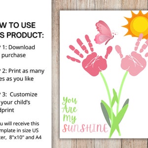 Spring Handprint Craft for Kids, You Are My Sunshine Craft, Summer ...