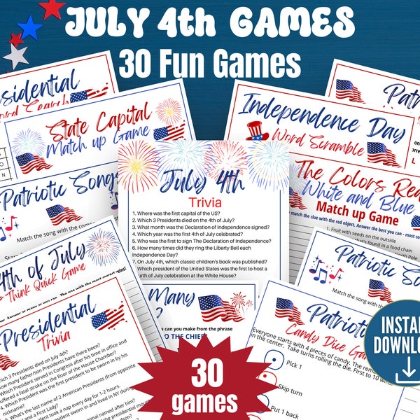 4th of July Games - Etsy