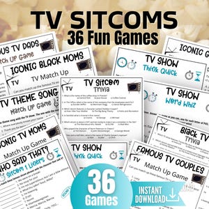 TV Trivia Game Bundle,television Sitcoms Quiz,tv Theme Songs Quotes,pop ...