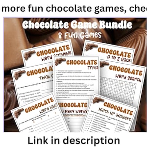 Chocolate Match Game, Chocolate Party Quiz Game, Sleepover Game, Family ...