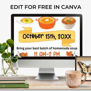 Editable Soup Cook-off Flyer, Fall Work Competition, Winter Soup ...