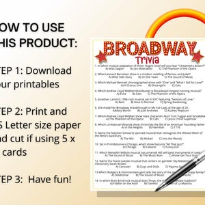 Broadway Musical Trivia Game, Musical Theater Quiz, Broadway Song ...