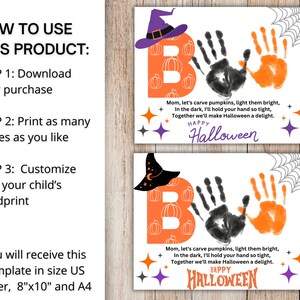 Halloween Handprint Art, Halloween Activity, Handprint Craft Keepsake ...
