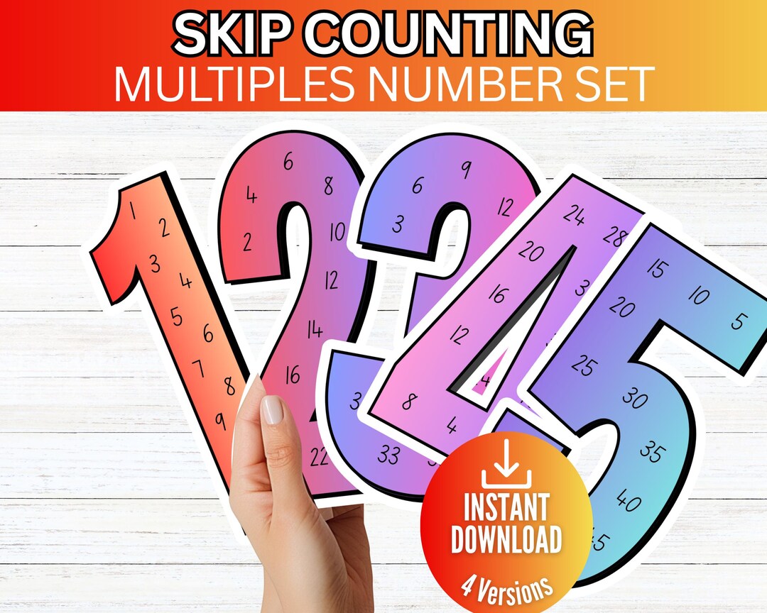 Skip Counting Display, Classroom Numbering Decor, Teacher Printables ...