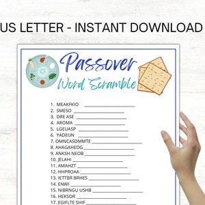 Passover Word Scramble, Jewish Games, Passover Holiday, Passover Games ...