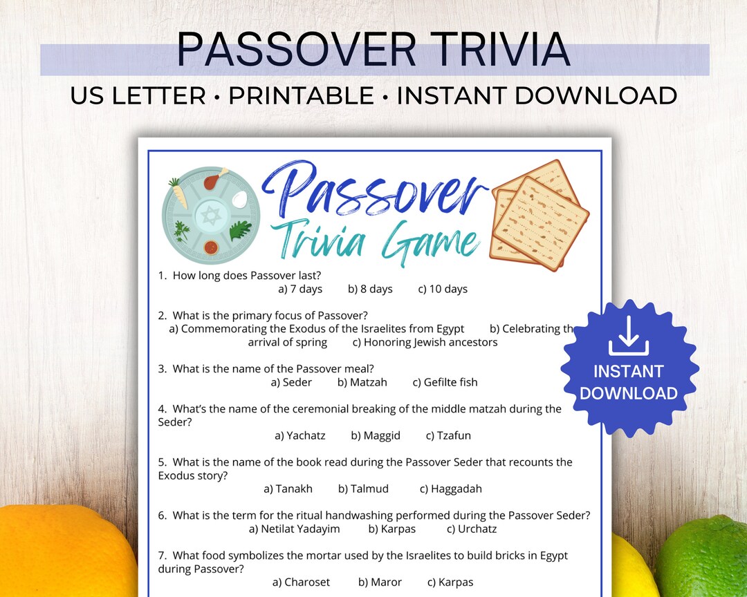 Passover Trivia Game, Jewish Games, Passover Holiday, Passover Games ...