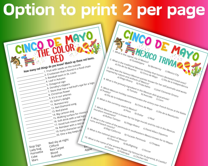 Cinco De Mayo Game Bundle, Cinco De Mayo Trivia Games, Fiesta Games ...