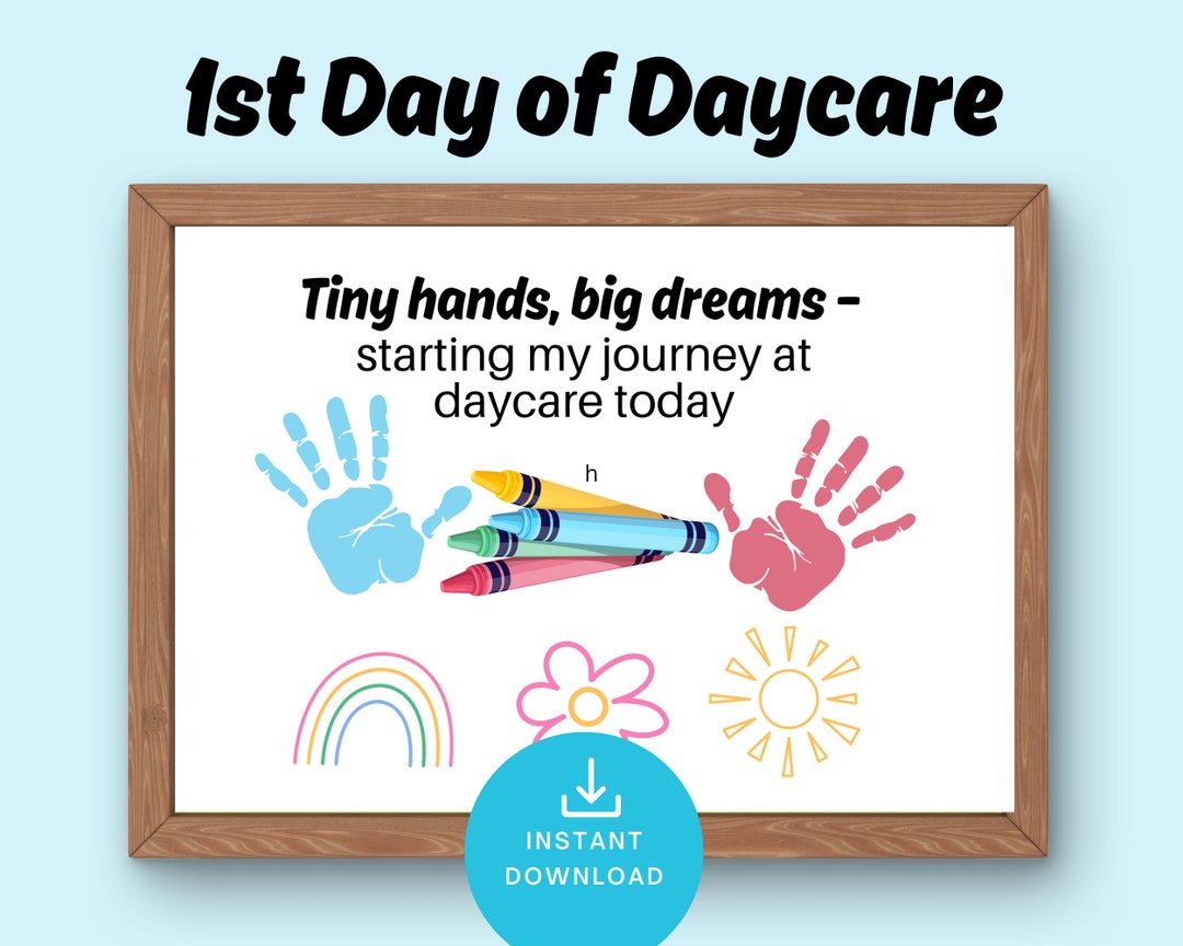 First Day of Daycare Handprint Art, Preschool Activity, Handprint Craft ...