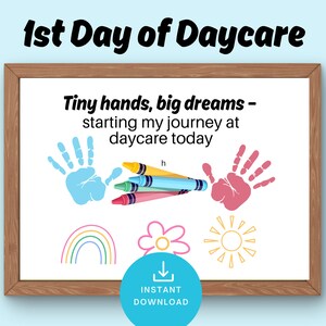 First Day of Daycare Handprint Art, Preschool Activity, Handprint Craft ...