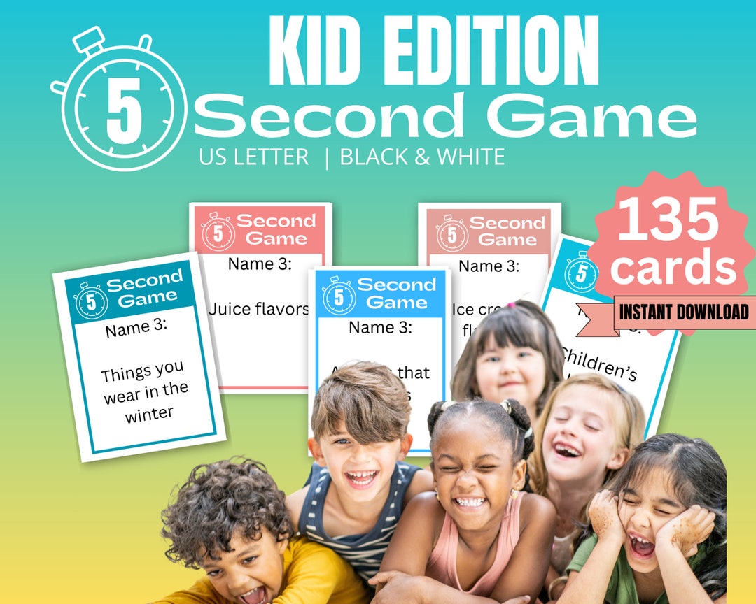 5 Second Game for Kids, Birthday Party Games, Memory Games for Kids ...