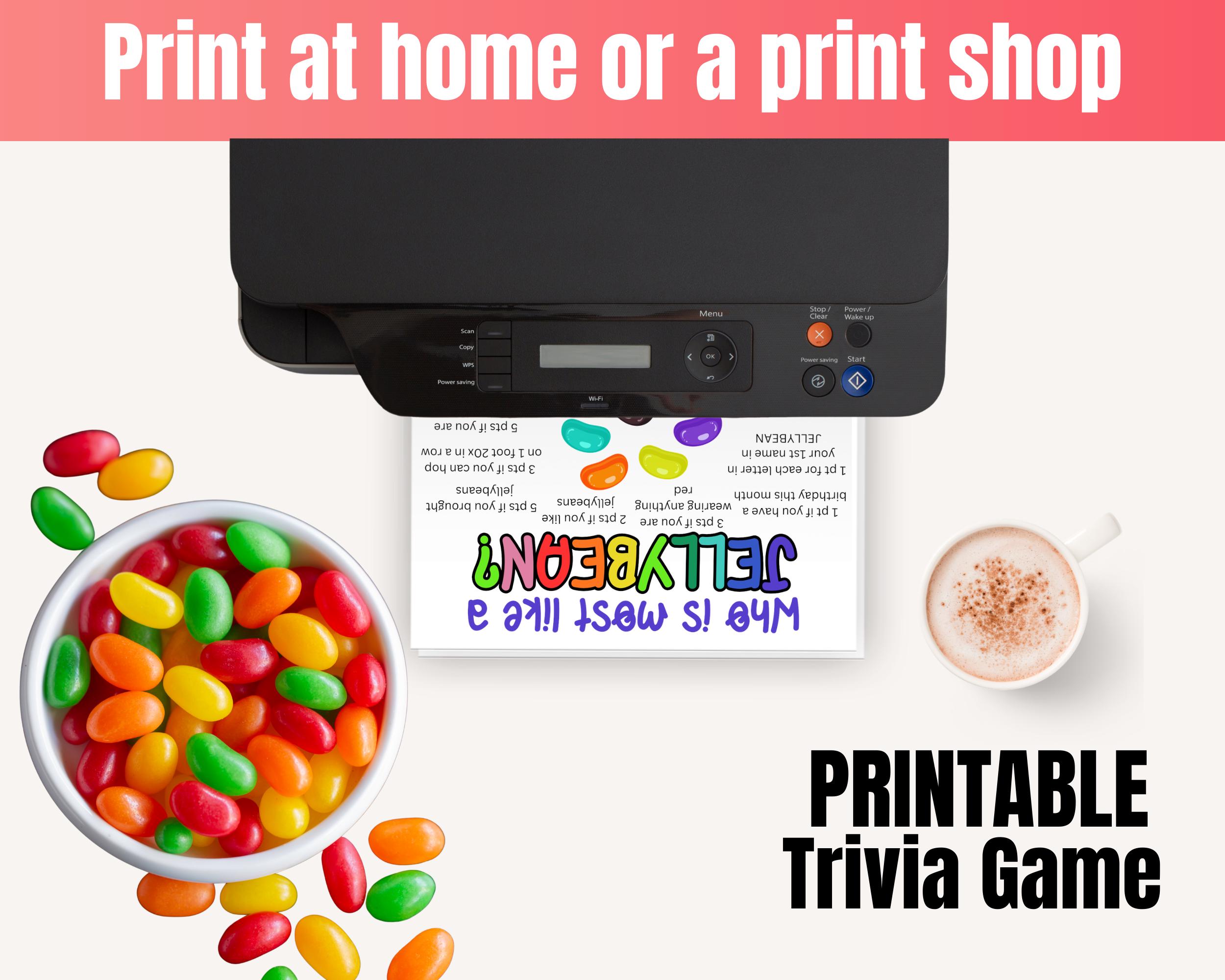 Who is Most Like a Jellybean Trivia Game,easter Party Game, Jelly Bean ...