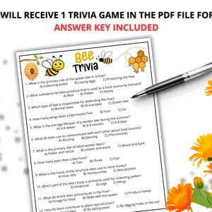 Bee Trivia Game,printable Honey Bee Game for Kids & Adults, What Will ...